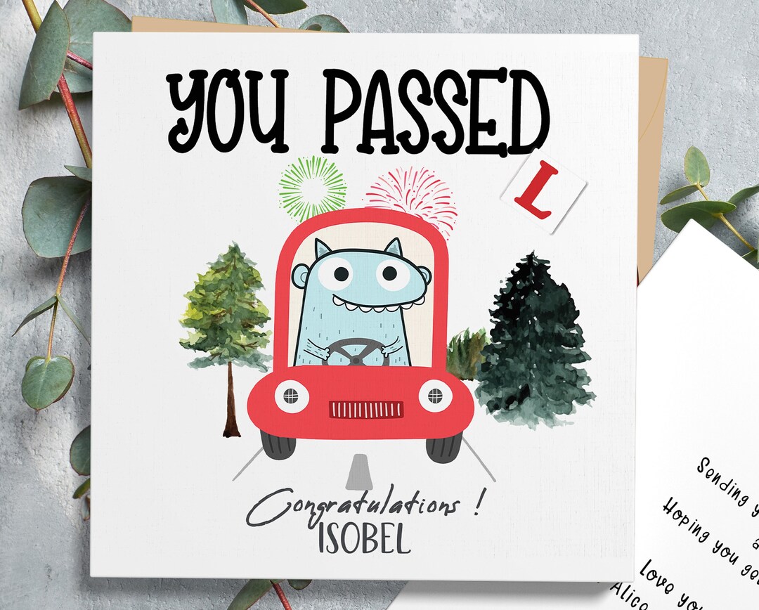 Personalised Driving Test Pass Card: New Driver Gift - Etsy