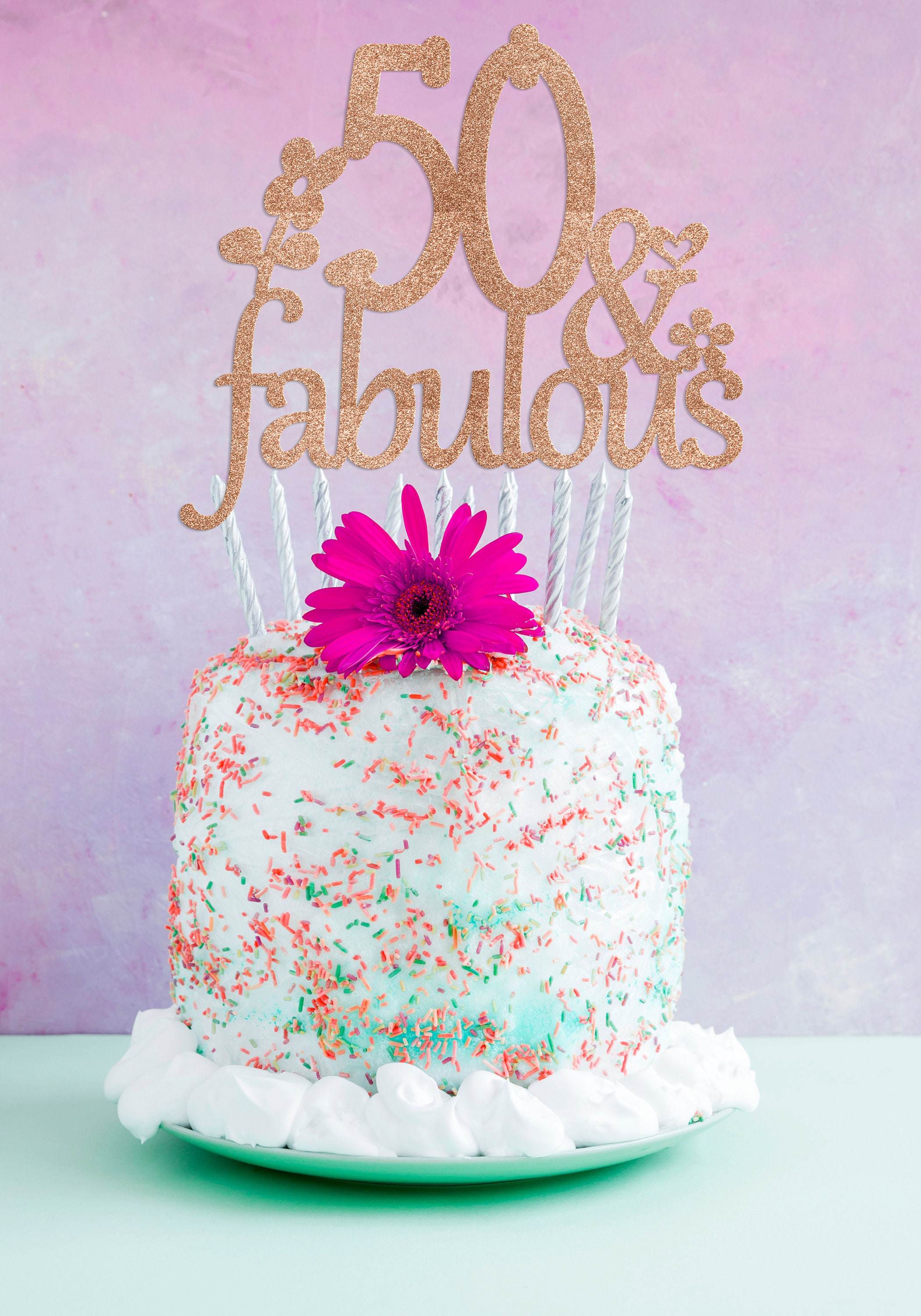50 and Fabulous Cake Topper Birthday Cake Topper 50th Party | Etsy