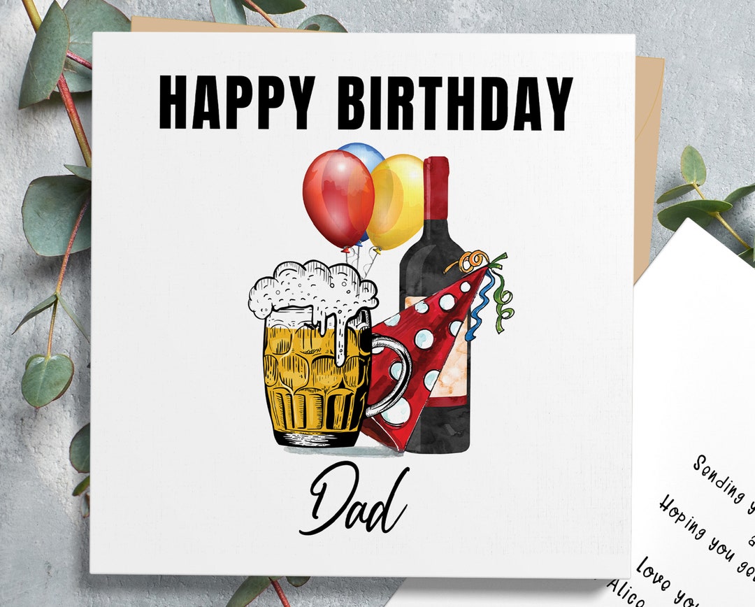 Funny Birthday Card for Dad, Beer Card, Birthday Gift for Dad - Etsy
