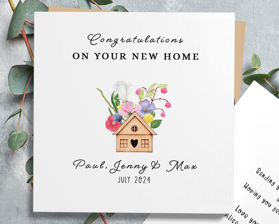 Personalised New Home Card, New Home Gift, Congratulations on Your New ...