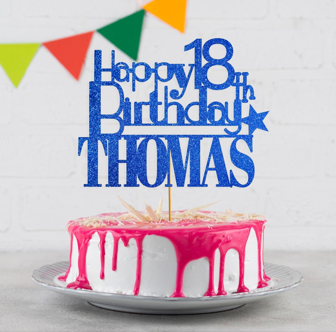 Happy 18th Birthday Personalised Cake Topper for 18th Birthday Cake ...