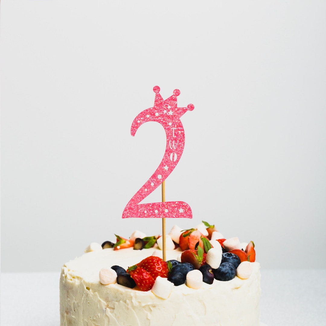 Second Birthday Cake Topper, 2nd Cake Topper, Number Second With Crown ...