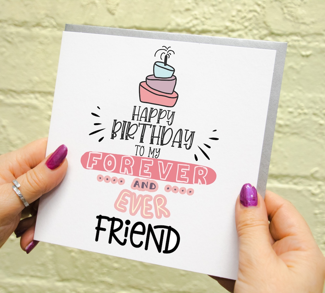 Personalized Friend Birthday Card, Linen Texture Cardstock - Etsy
