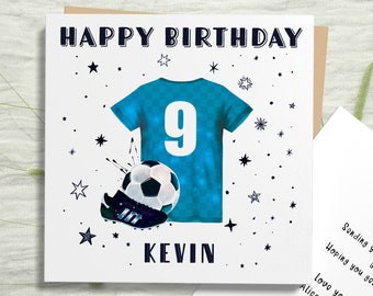 Personalised Football Son Birthday Card Grandson Brother - Etsy