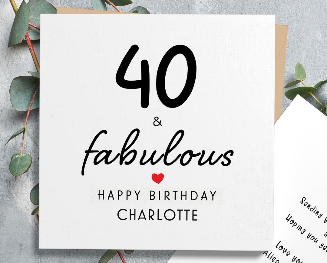 40 and Fabulous Birthday Card, Fabulous at Forty, 40th Birthday Card ...