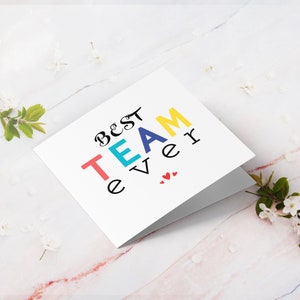 Best Team Ever Thank You Card, Appreciation Card for Employees ...