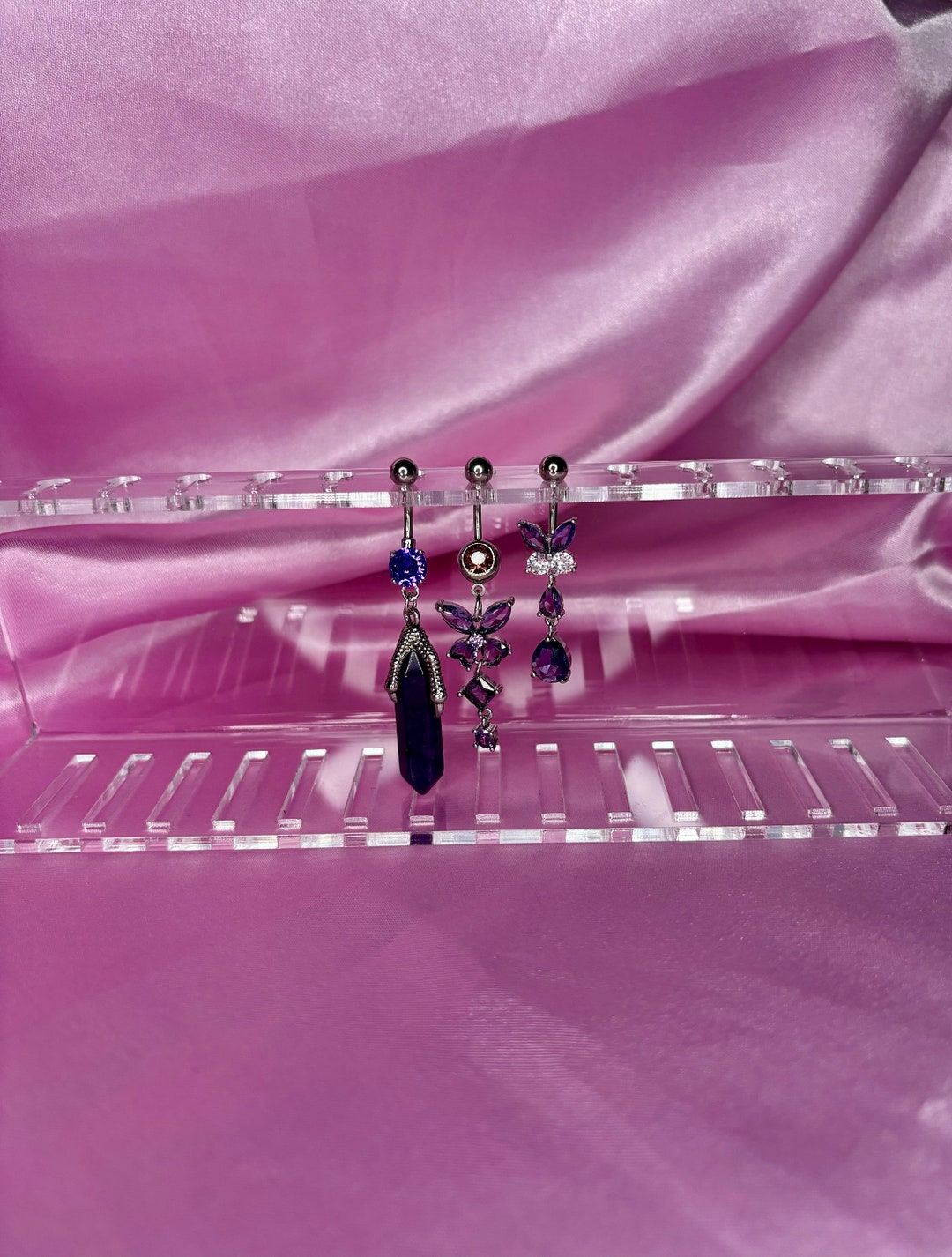 Purple Belly Rings - Etsy
