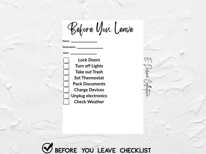 Travel Packing List Printable PDF, Minimalist Vacation Planner, Travel ...