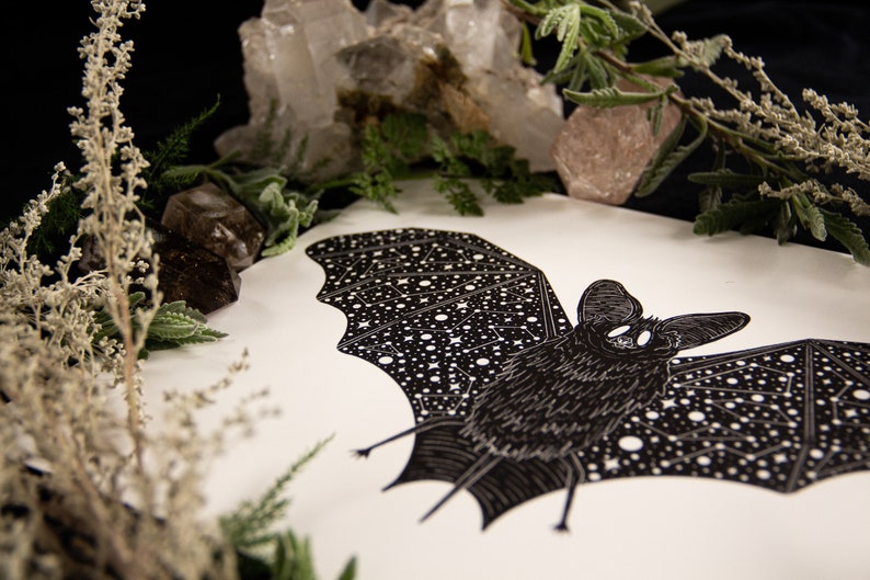 Cute Constellation Bat Art Print (8" X 10") "through the Night" - Etsy