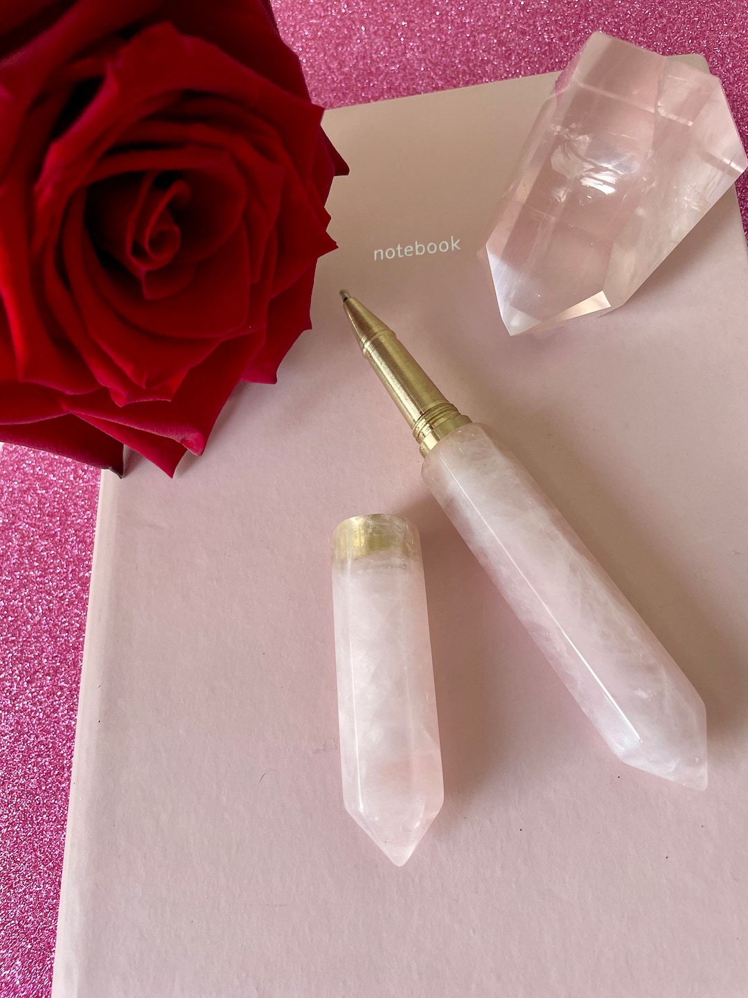 Rose Quartz Crystal Pen – Love, Healing & Compassion | Refillable ...