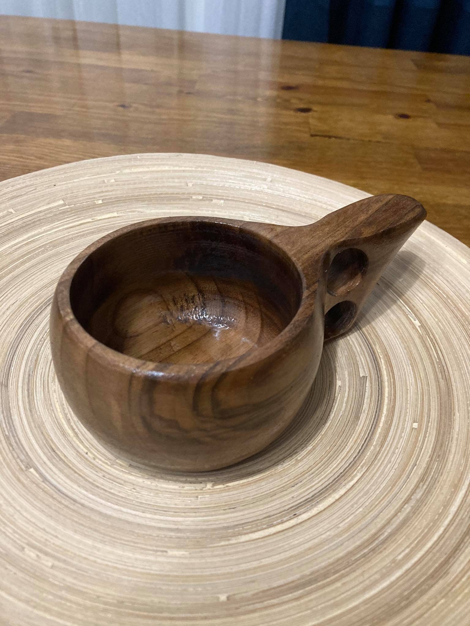 Kuksa Guksi Wooden Mug Hand Carved Cup With Bear 200ml Etsy