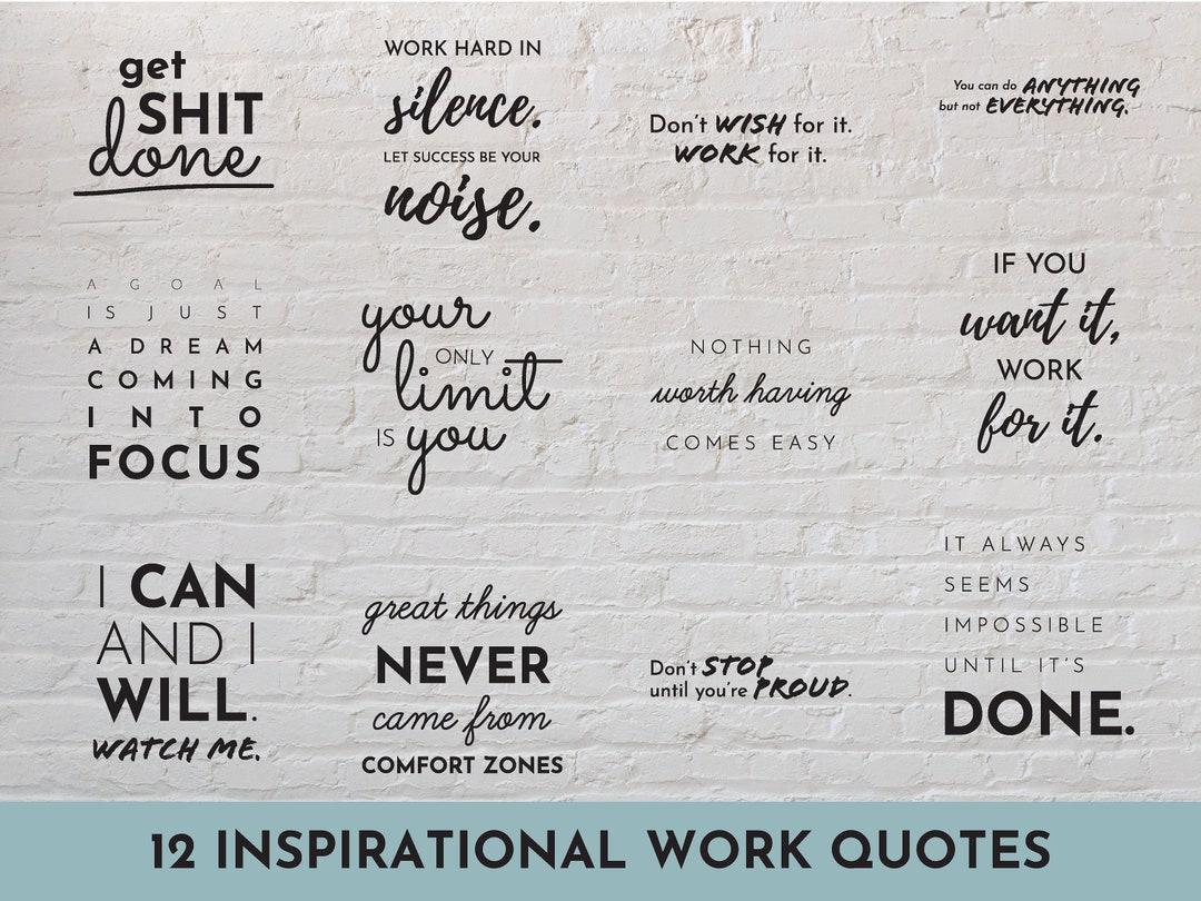 Inspirational Work Quote SVG + PNG Bundle // SVG Cut File for Cricut ...