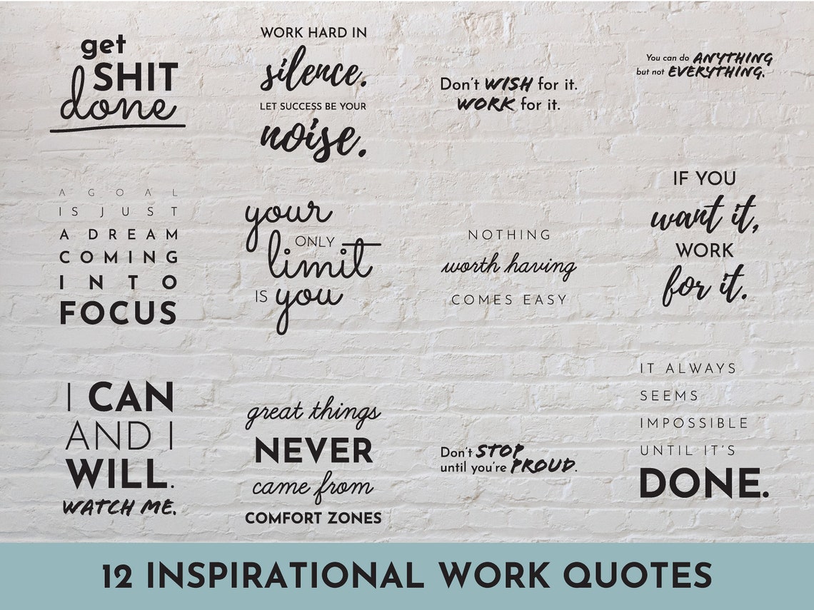 Inspirational Work Quote SVG + PNG Bundle // SVG Cut File for Cricut ...