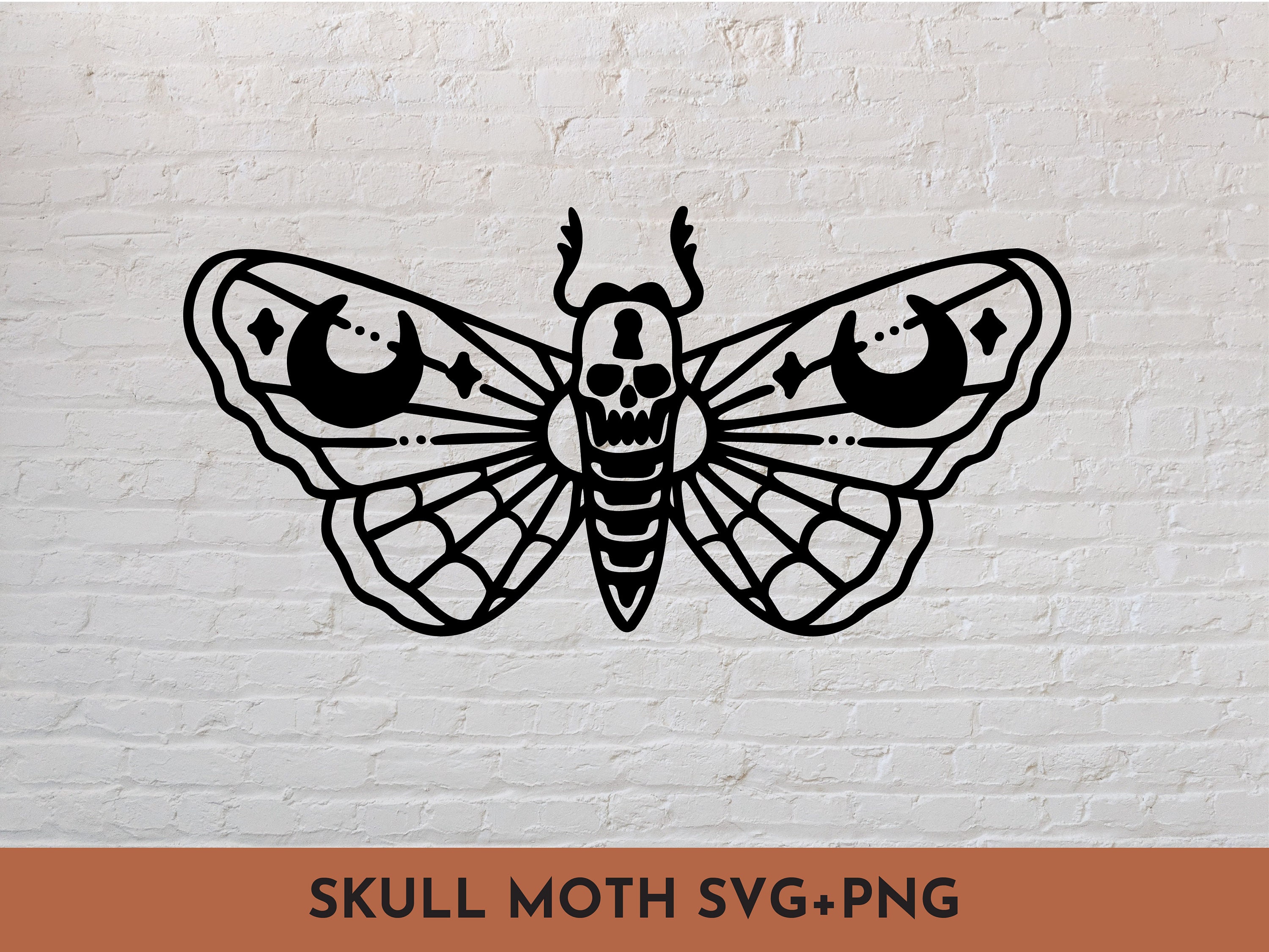 Skull Moth SVG PNG // Icons, Print and Stickers // SVG Cut File for ...