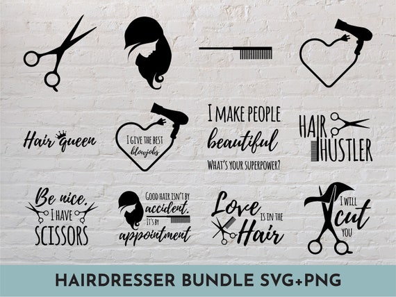 Hairdresser SVG PNG Bundle // SVG Cut File for Cricut - Etsy