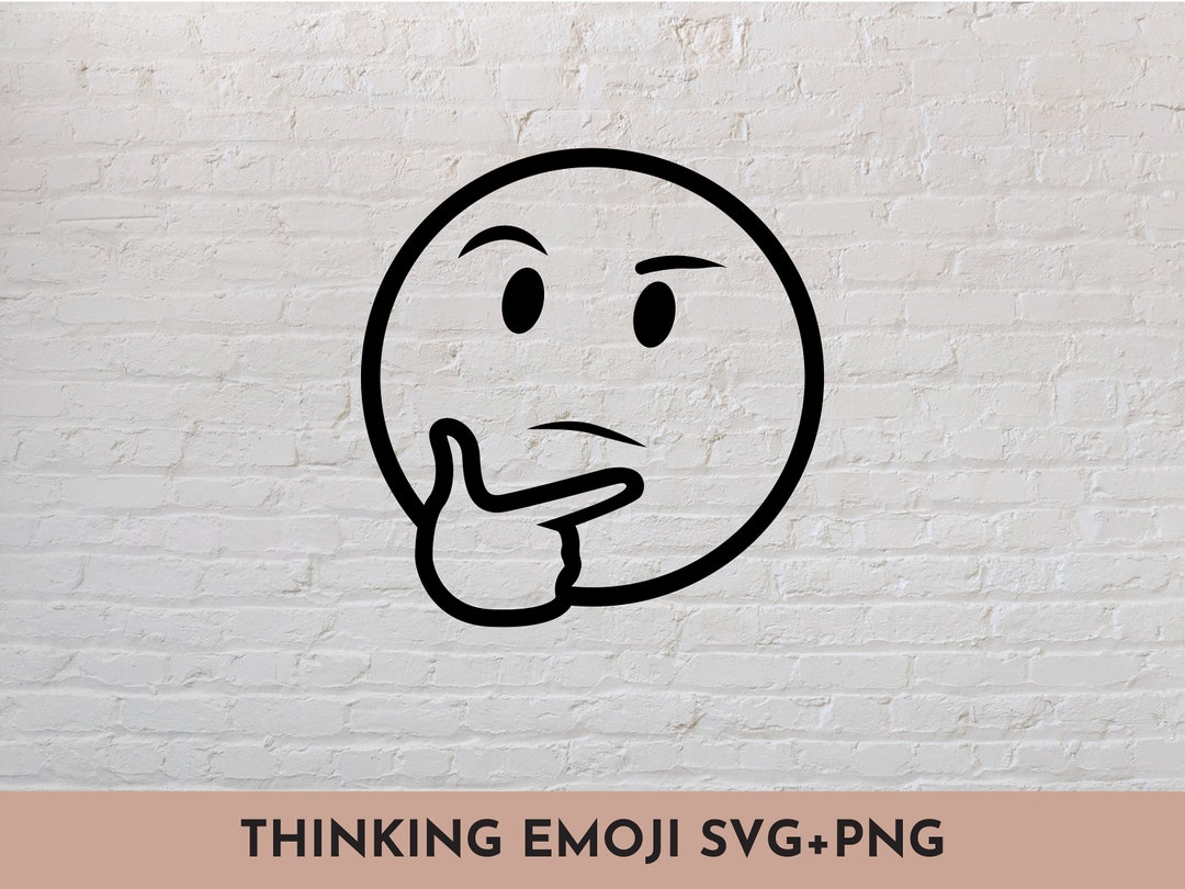 Thinking Emoji SVG + PNG // Icons, Social Media, Print and Stickers ...