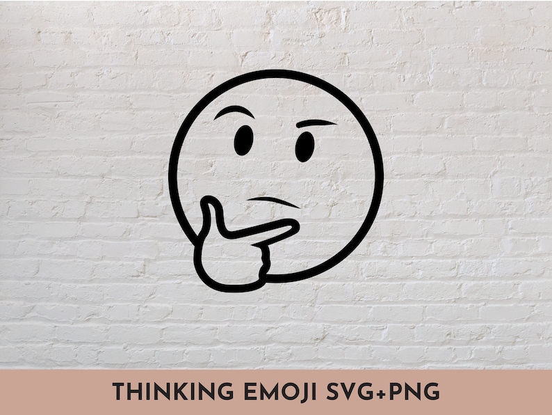 Thinking Emoji SVG + PNG // Icons, Social Media, Print and Stickers ...