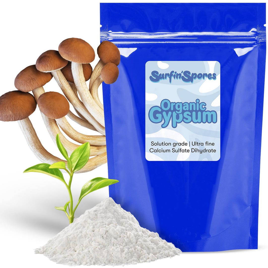 Gypsum Powder - Ideal for Mushroom Substrate, Grain, and Soil, Promotes ...