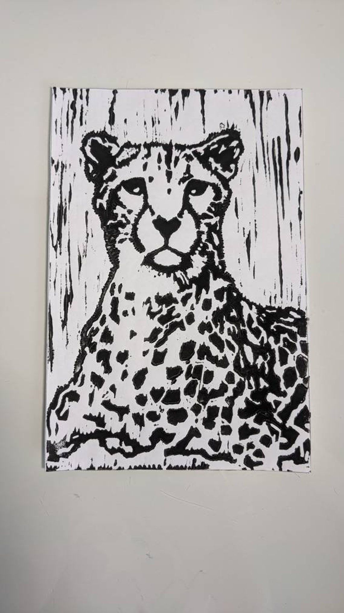 Cheetah Print ~ Linoleum Handmade Print ~ Leopard Print ~ Lino Prints ...