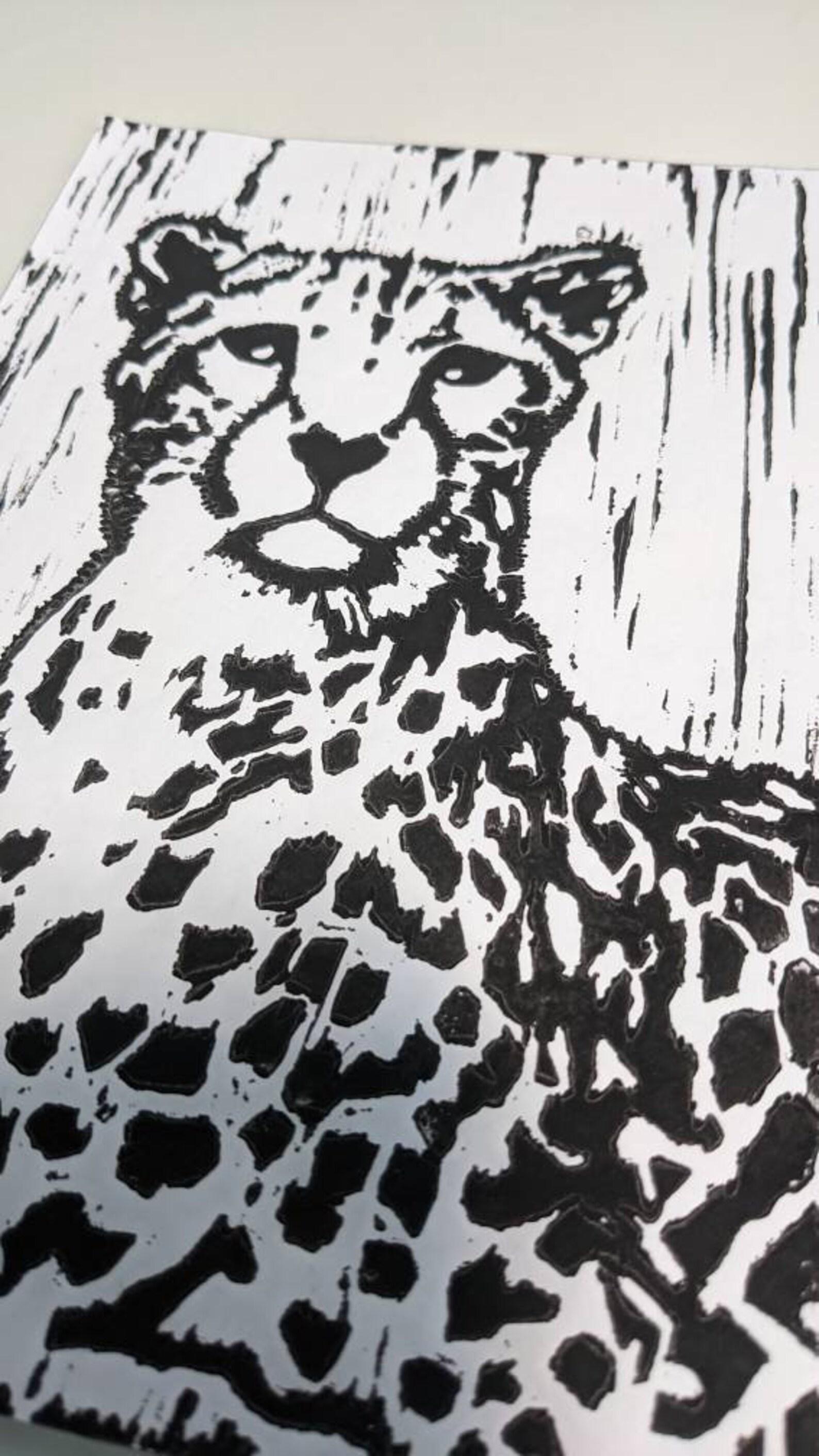 Cheetah Print ~ Linoleum Handmade Print ~ Leopard Print ~ Lino Prints ...