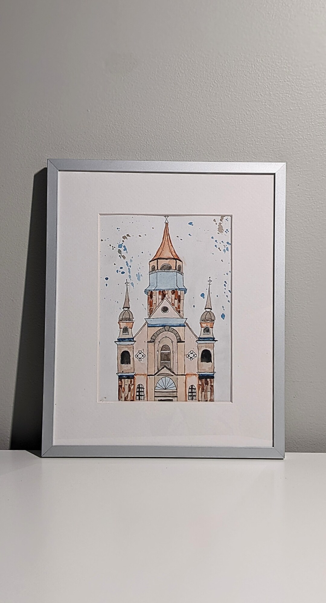 Original Watercolor Building Painting ~ Old Building Painting ...