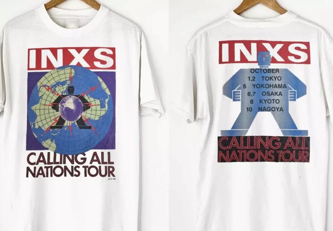 1988 Inxs Calling All Nations Tour Shirt Inxs Japan Tour 1988 Heavy ...