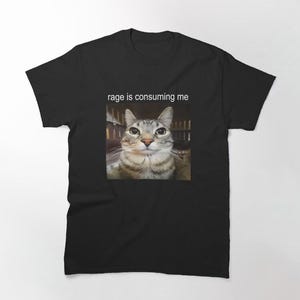Rage is Consuming Me - Funny Cat Meme - Angry Feline Humor T-shirt ...