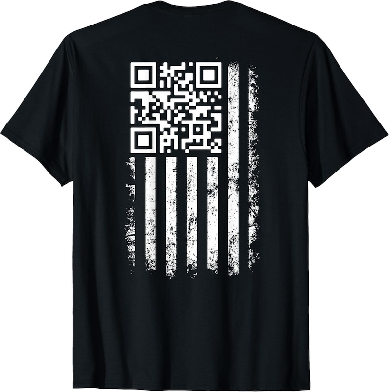 Funny QR Scan Me President 2026 Trump Dancing Code ( ON Back ) T-shirt ...