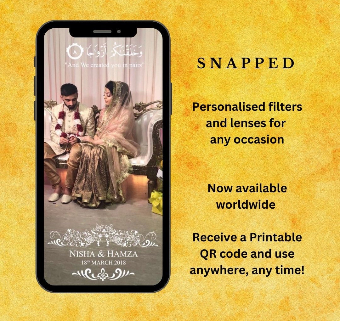 Personalised Wedding Snapchat Filter Geofilter Design Asian, Indian ...