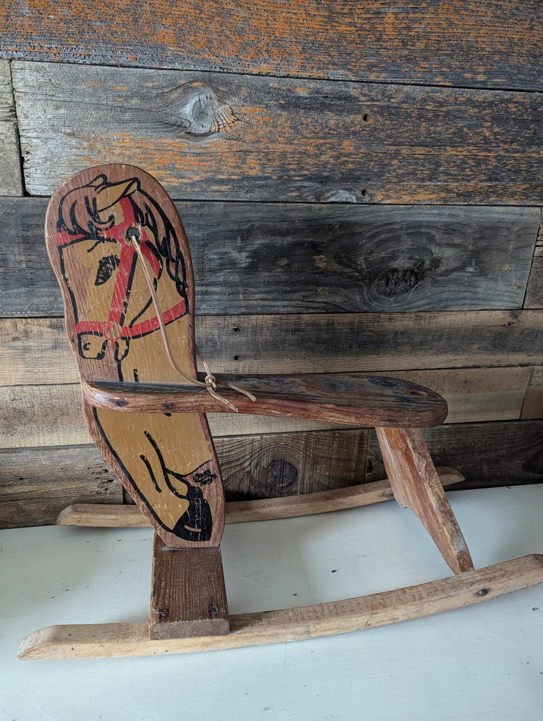 Vintage Children's Wooden Rocking Horse Vintage Toddler Rocking Toy - Etsy