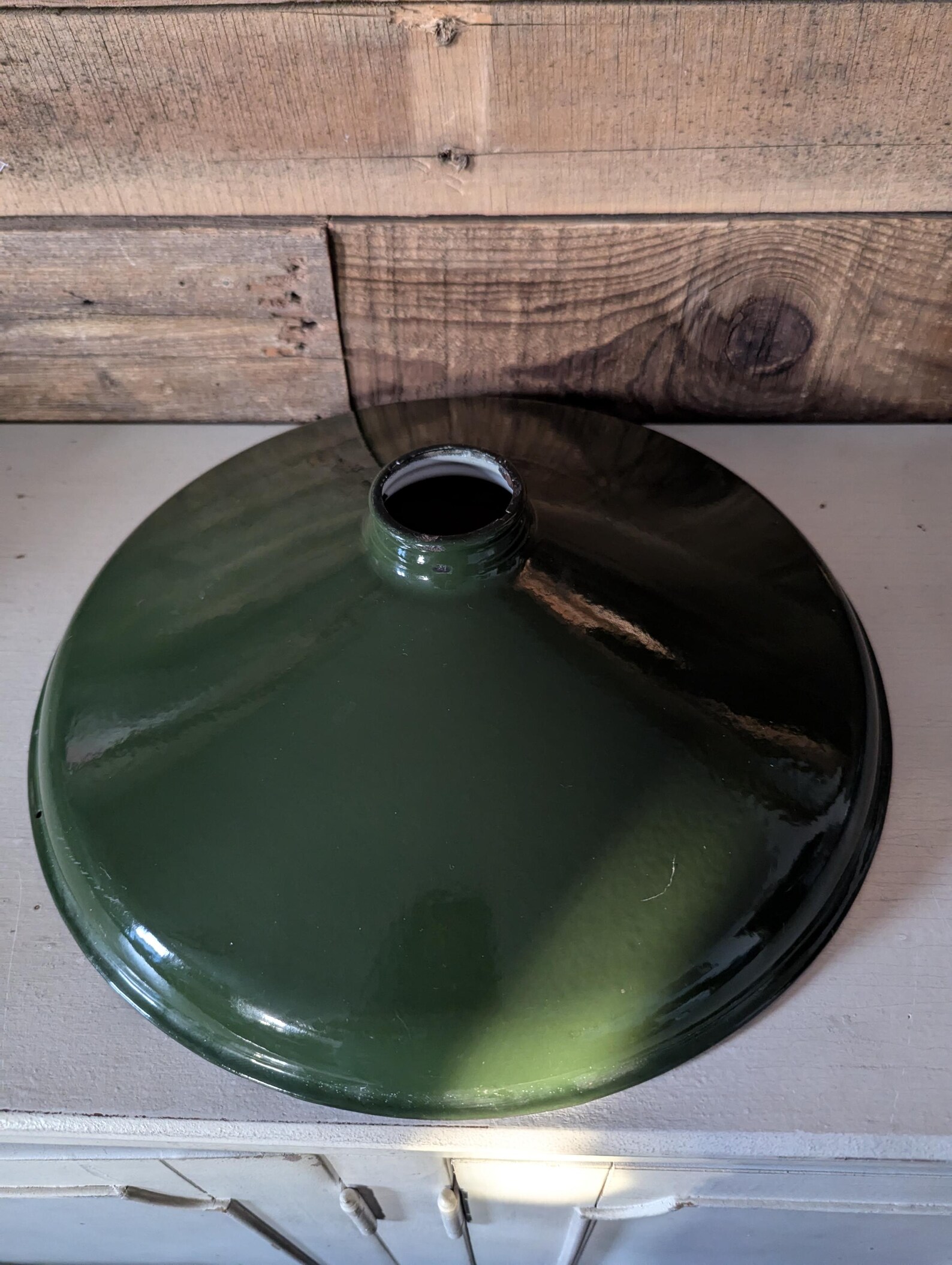 Enamel Lamp Shade Green Industrial Salvage Barn Light Shade Reclaimed ...