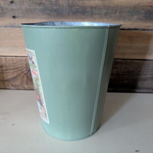 Galvanized Metal Pail Painted and Decorated Dried Flower Vase Indoor ...