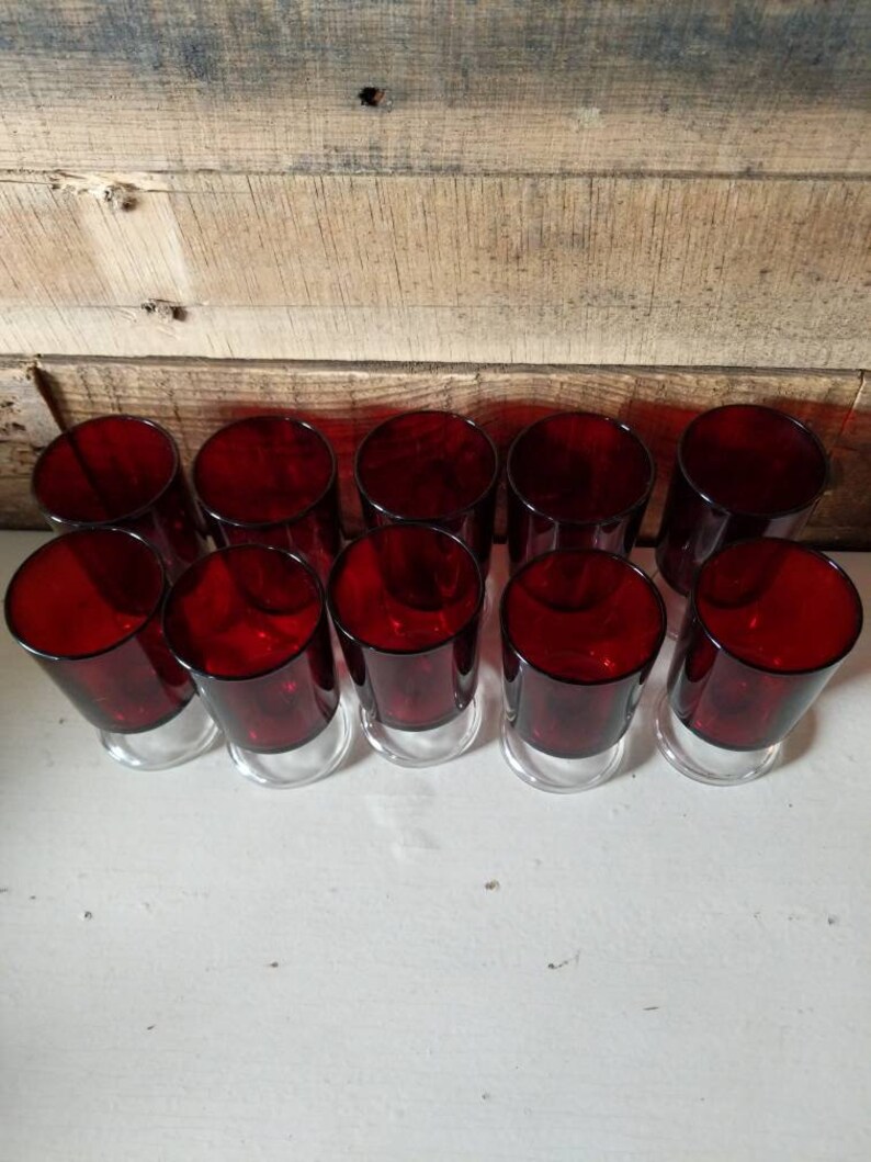 Mid Century Modern Luminarc Cavalier Ruby Red Glassware Set of Ten - Etsy