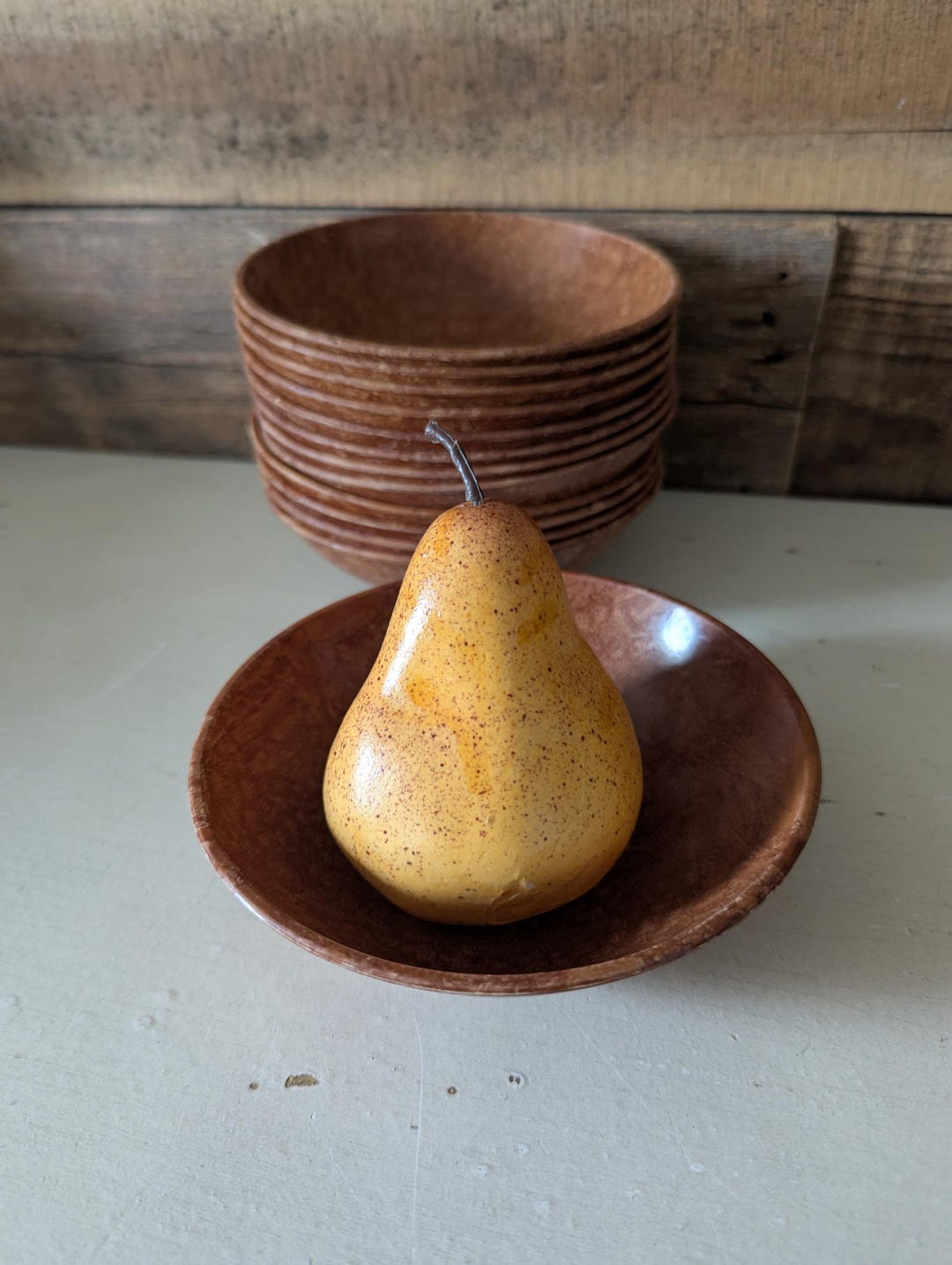Kys-ite #232 Set of 13 Bowls Made in USA Vintage Agatized Wood Bowl Set ...