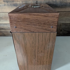 Portafile Wood Look Metal File Box With Key Vintage Office Storage - Etsy