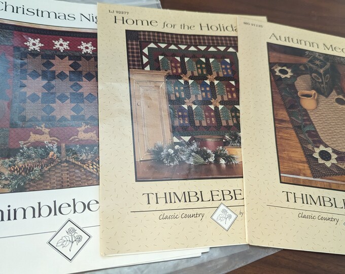 Thimbleberries Quilt Patterns Set of Three Autumn Christmas Holidays - Etsy