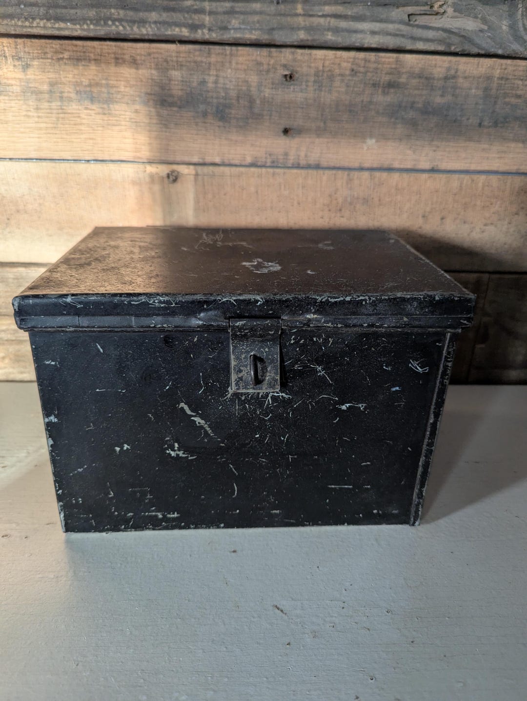 Vintage Black Metal Lockbox Small - Etsy