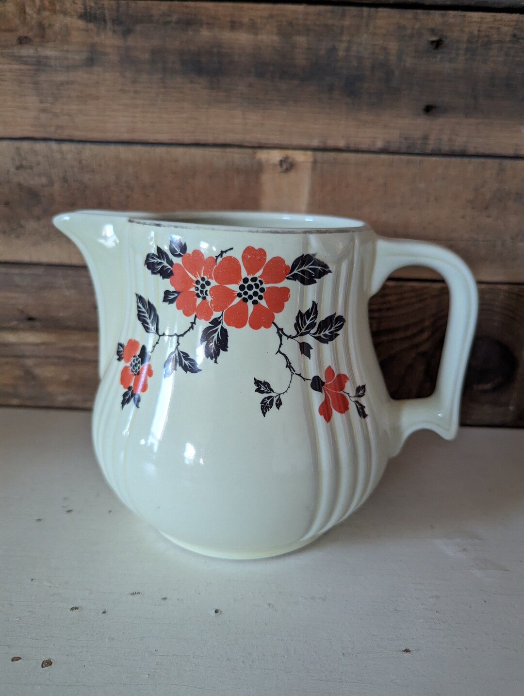Vintage Hall's Superior Quality Pitcher 64oz Orange Poppy Water Pitcher ...