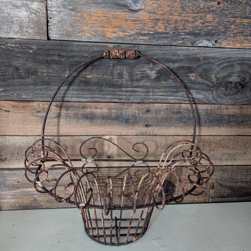 Vintage Wire Basket - Etsy