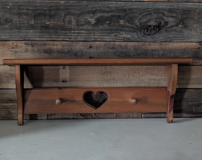 Vintage Wooden Heart Peg Shelf Wall Decor Nursery Decor - Etsy