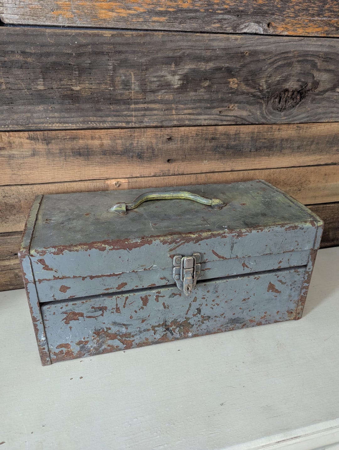 Vintage Tool Box Old Metal Toolbox for Decorating or Upcycling - Etsy