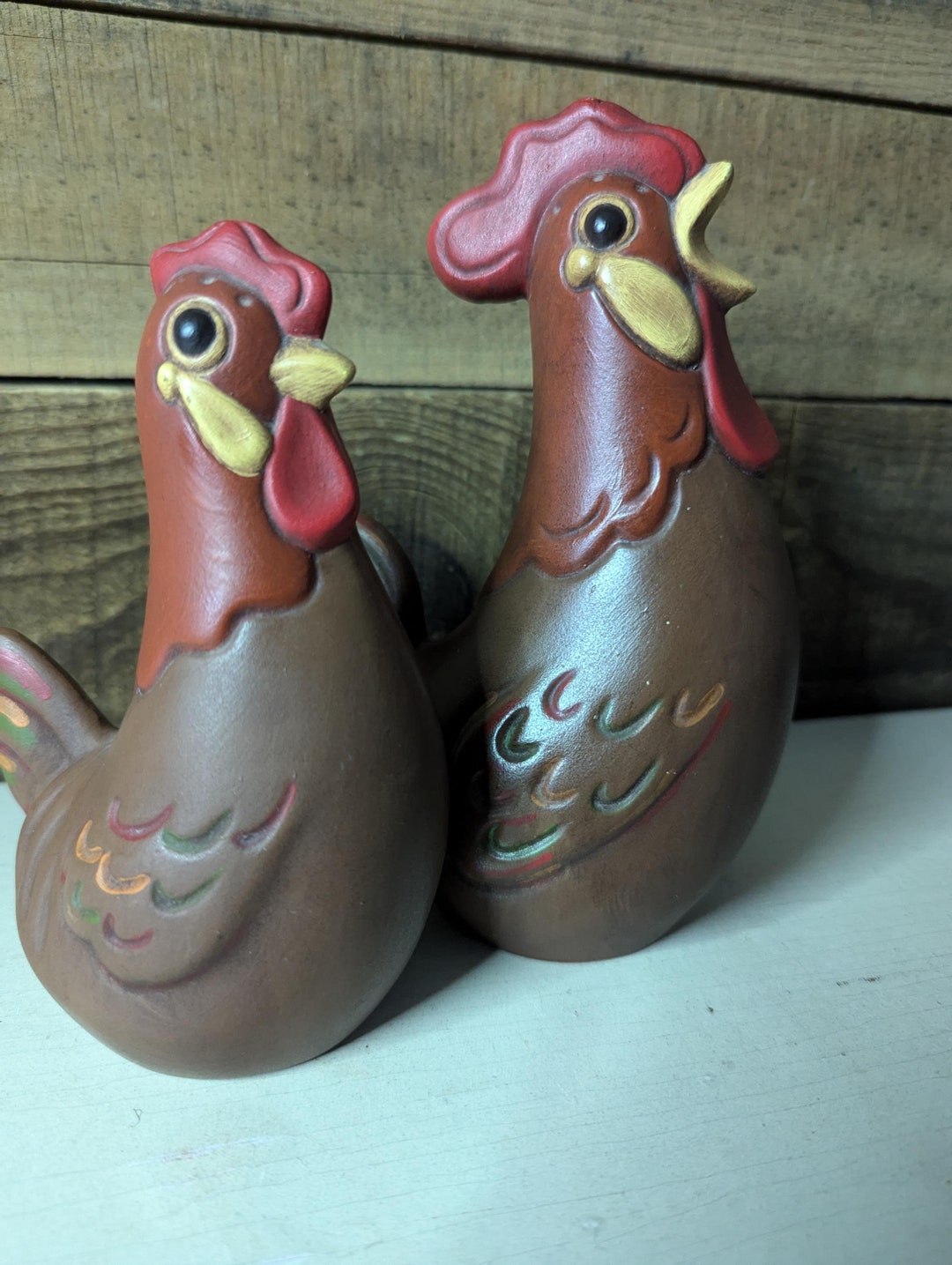 Ceramic Chicken Hen and Rooster Vintage Kitchen Decor - Etsy