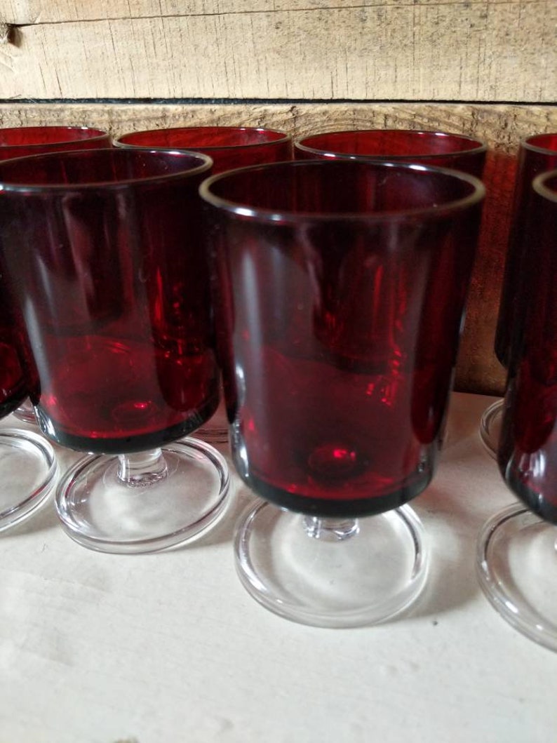 Mid Century Modern Luminarc Cavalier Ruby Red Glassware Set of Ten - Etsy