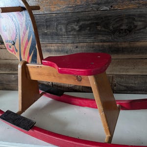 Vintage Wooden Child's Rocking Horse Toddler Rocking Toy Antique ...