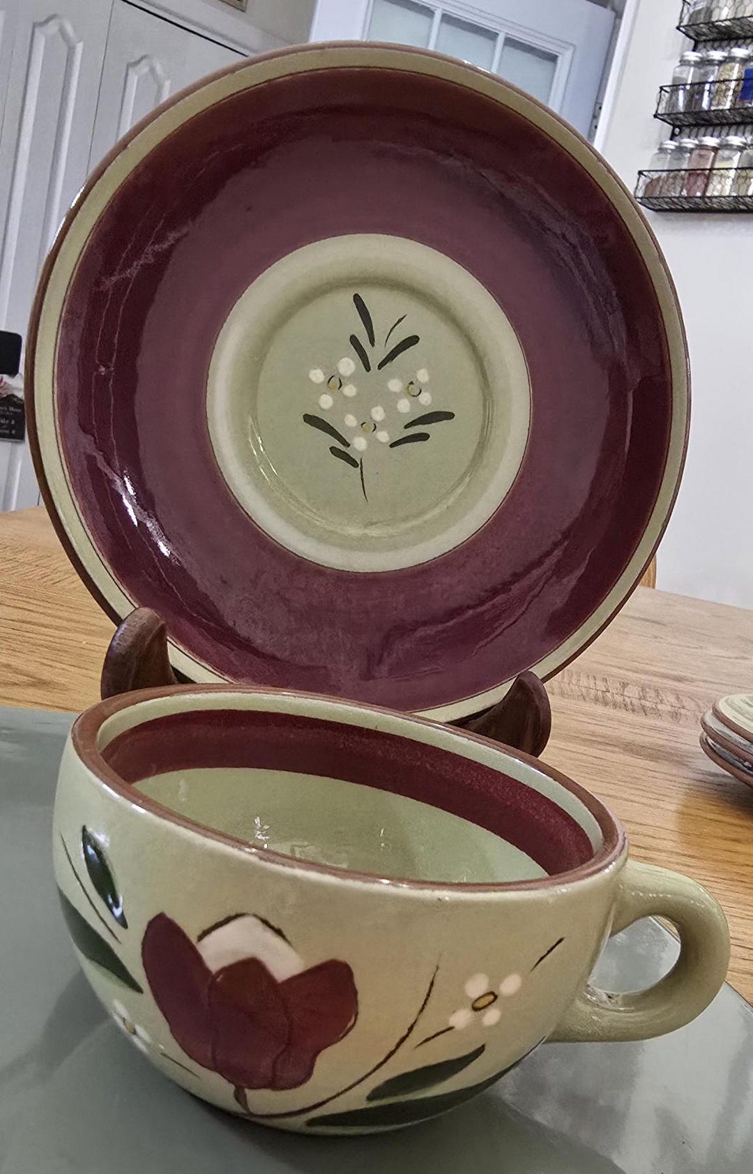 Stangl Pottery Magnolia Flat Cup & Saucer Set - Etsy