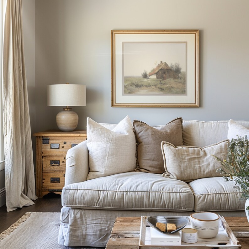 PRINTABLE Landscape Art, Country Landscape Painting, Vintage Landscape Painting, Vintage Print ...