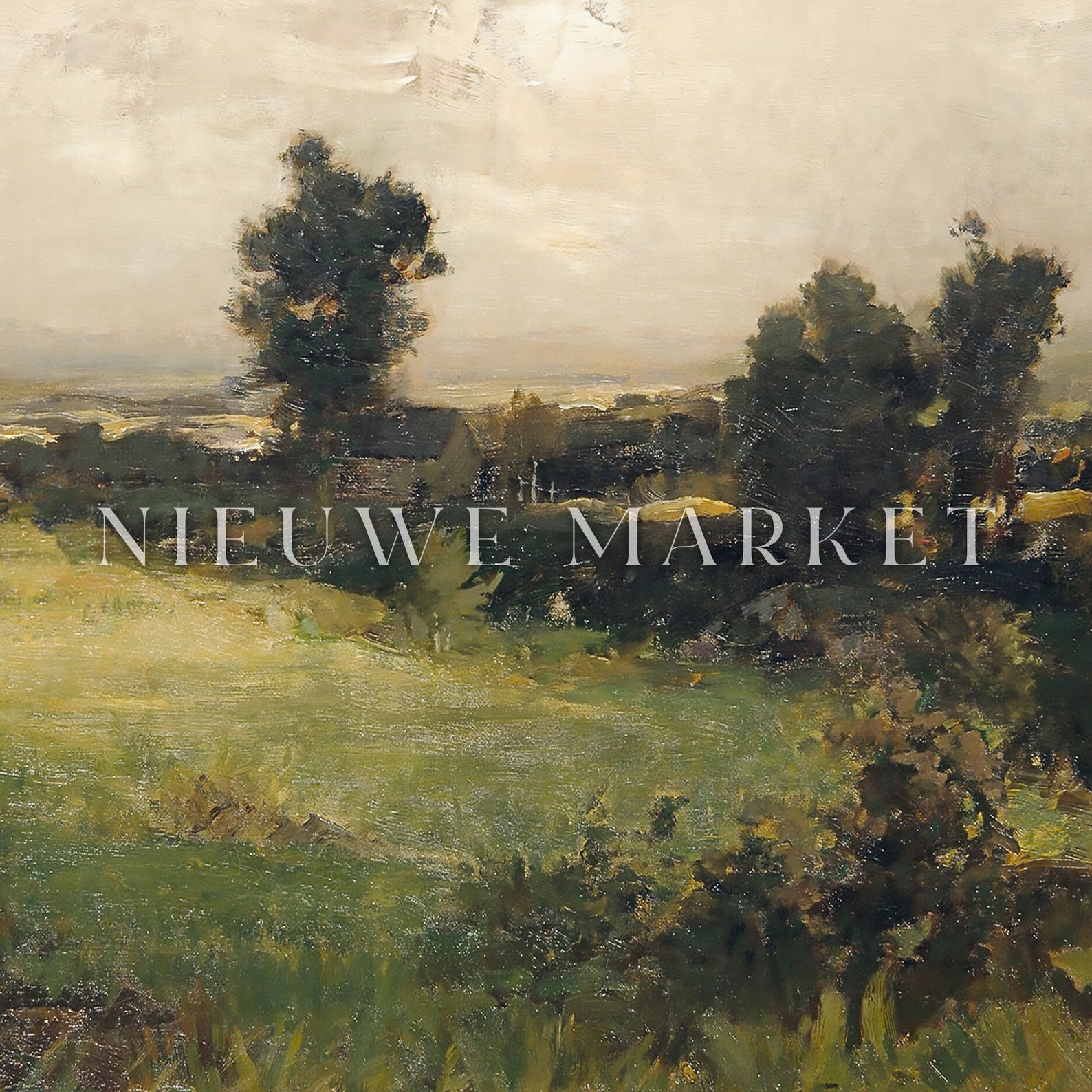 PRINTABLE Landscape Art, Country Landscape Painting, Vintage Landscape ...