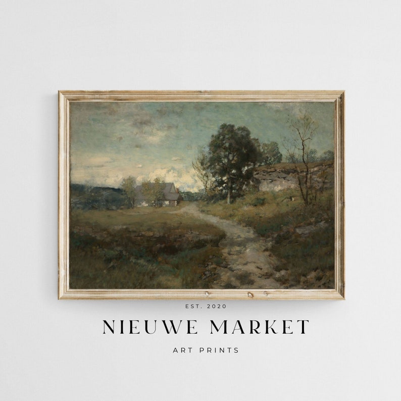 PRINTABLE Landscape Art, Country Landscape Painting, Vintage Landscape ...