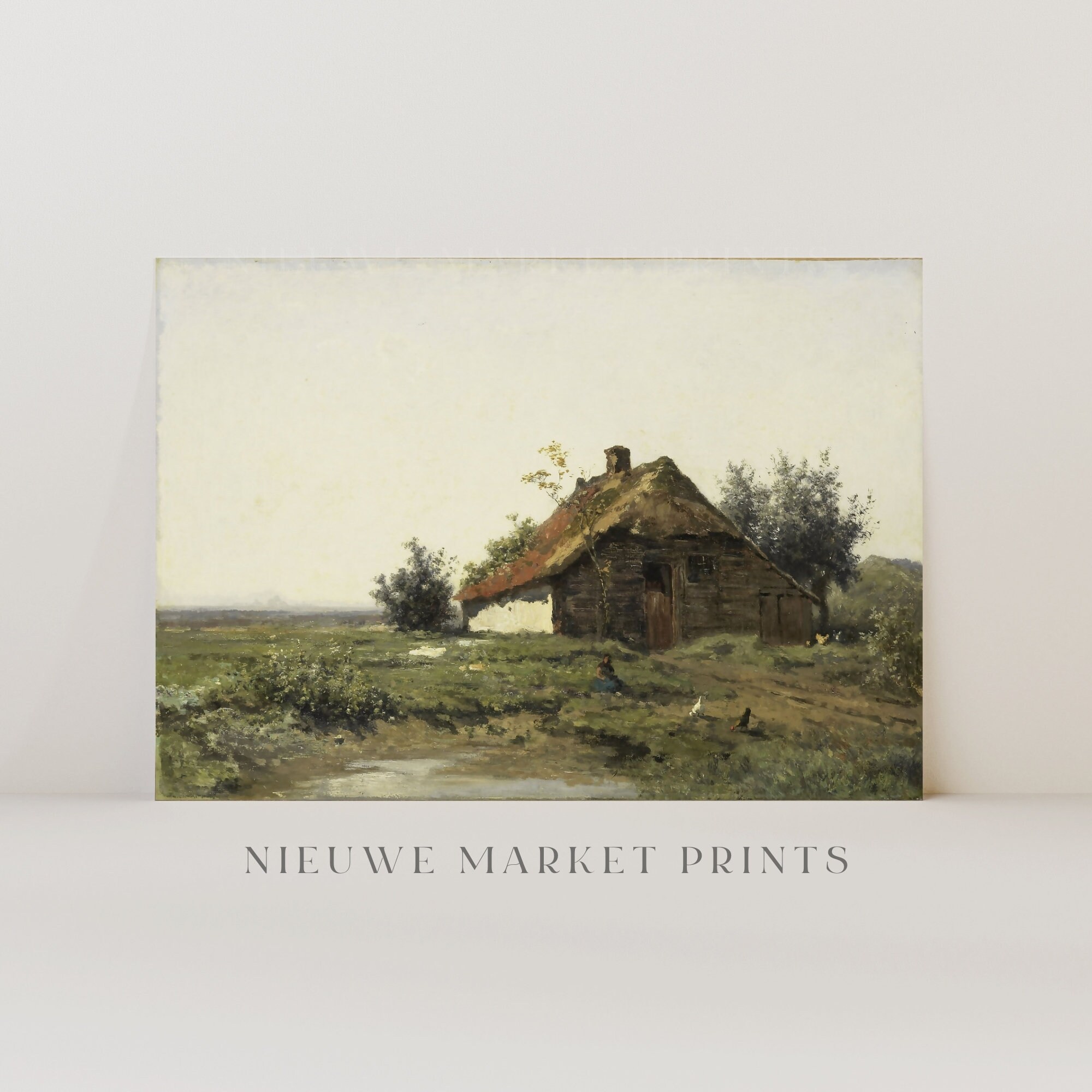 PRINTABLE Landscape Art, Country Landscape Painting, Vintage Landscape ...