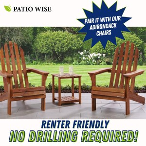 Outdoor Acacia Wood Adirondack Chair, Wooden Lounge Chair, Pool, Porch, Deck, & Balcony ...